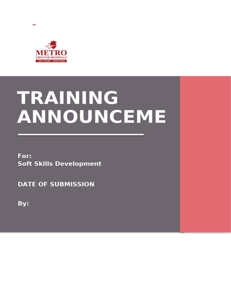 Training Announcement | PDF | Employee Retention | Workforce Productivity
