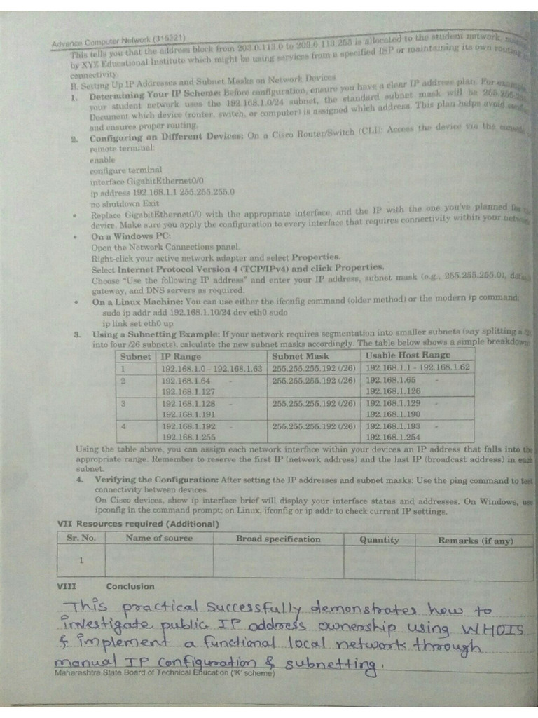 ACN Manual Practical No 1 to 5 | PDF