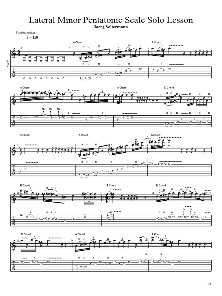 Lateral Major Pentatonic Solo Final | PDF | Chord (Music) | Melody