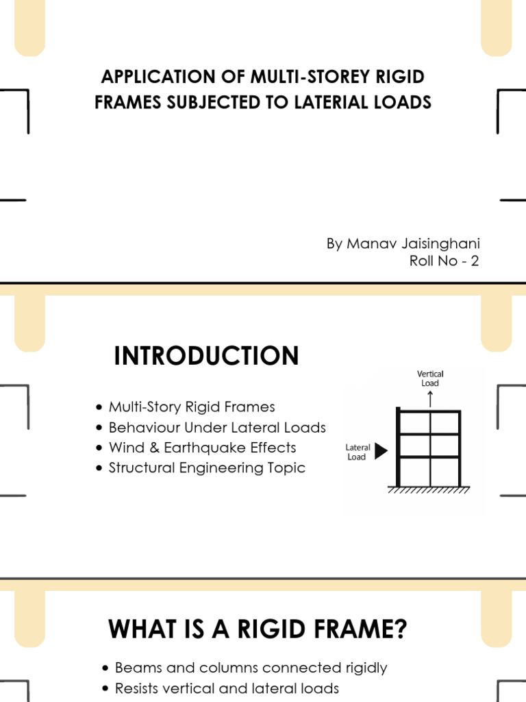 Application of Multi-Storey Rigid Frames Subjected To Laterial Loads-Mj ...