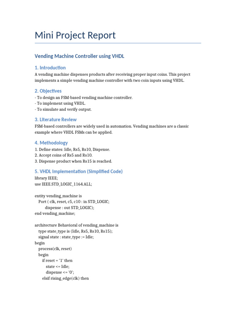 Vending Machine Report | PDF