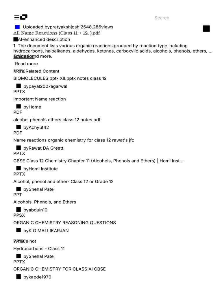 Slideshowall Name Reactions Class 11 12 pdf264701428 | PDF | Aldehyde ...