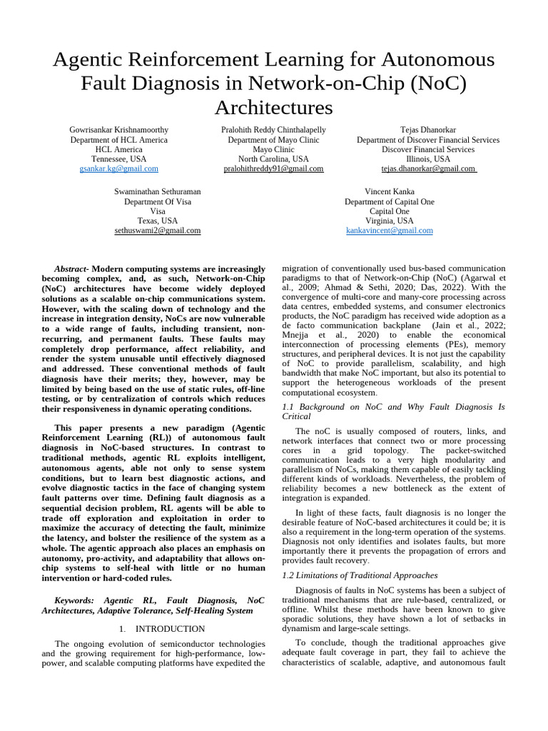 Autonomous Fault Diagnosis in NoC Systems | PDF | Computer Network ...