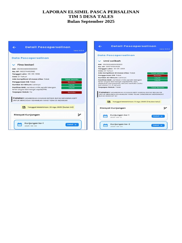Laporan Pasca Persalinan | PDF