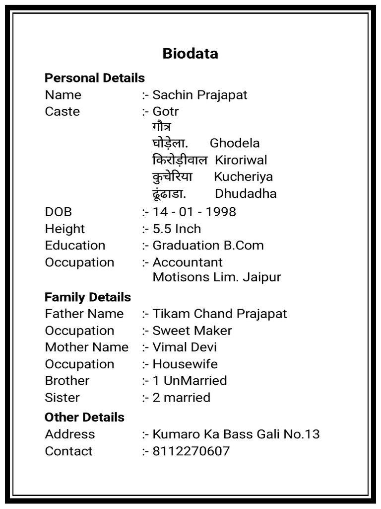Biodata 6 | PDF