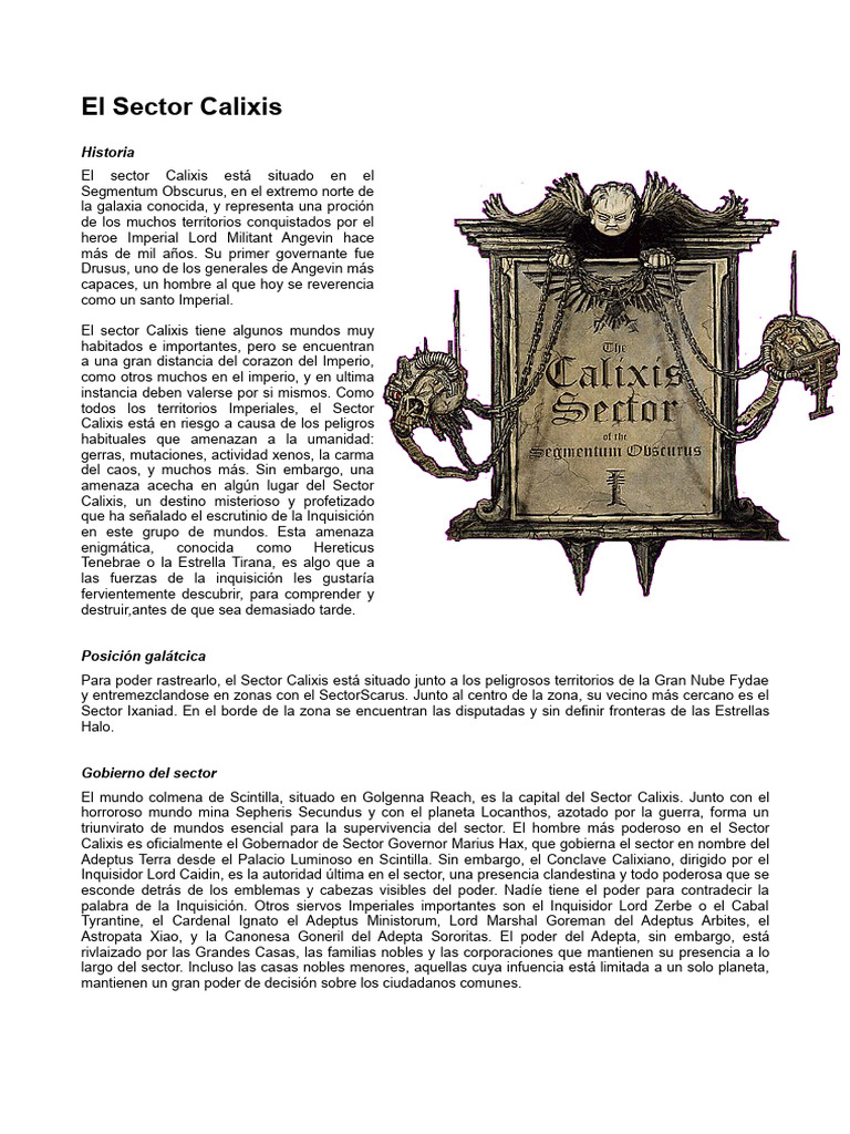 Historia y Gobierno del Sector Calixis | PDF | Astronomía