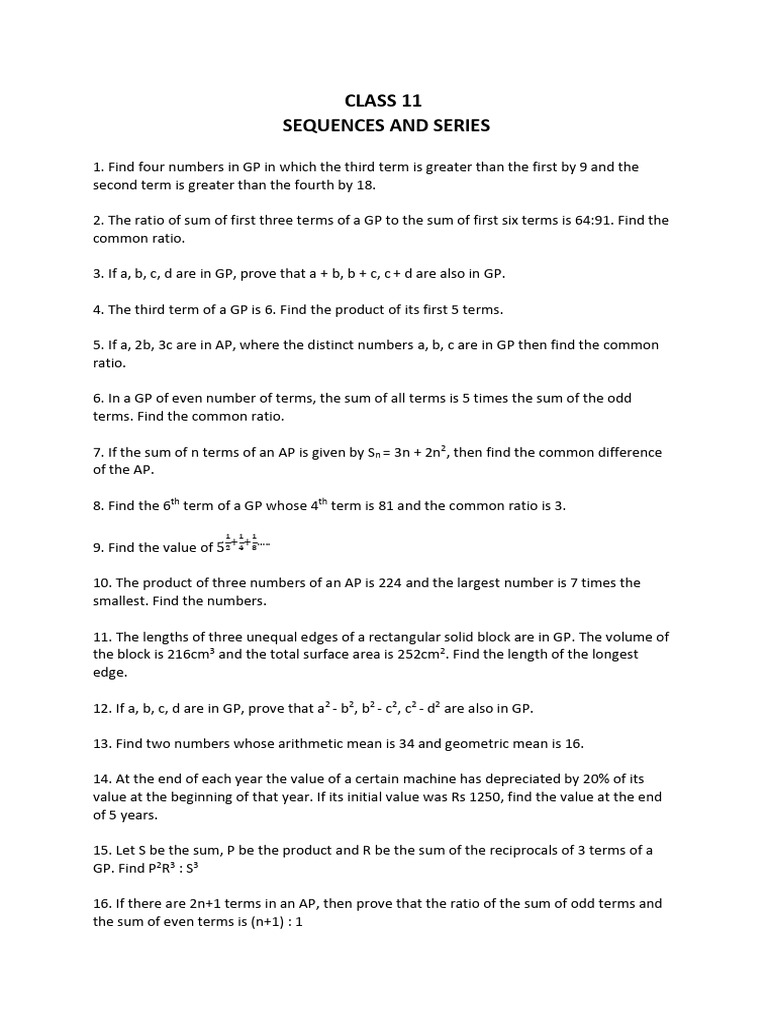 s6 Sequences and Series | PDF | Mathematical Concepts | Numbers