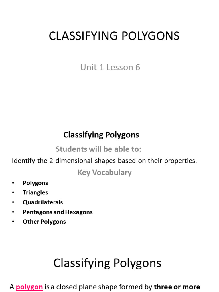 1 6 Slide Show Classifying Polygons 2 | PDF | Triangle | Rectangle