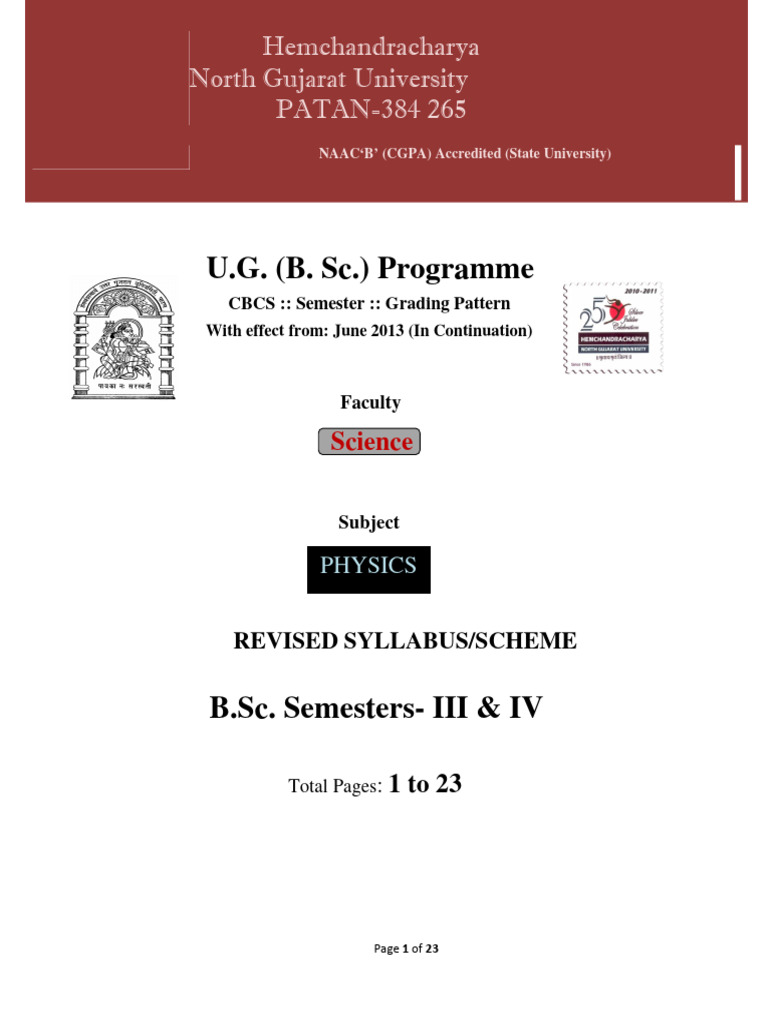 B.Sc. Physics CBCS Syllabus Overview | PDF | Sun | Chemical Bond