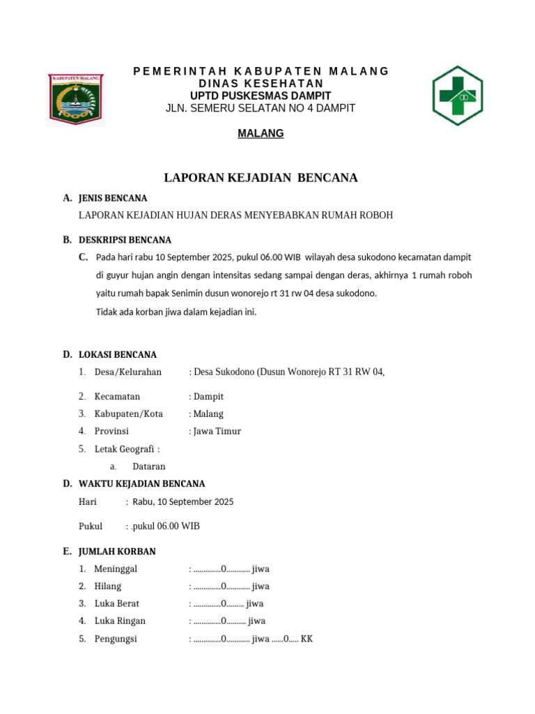 RHA BENCANA sukodono sept 25 | PDF