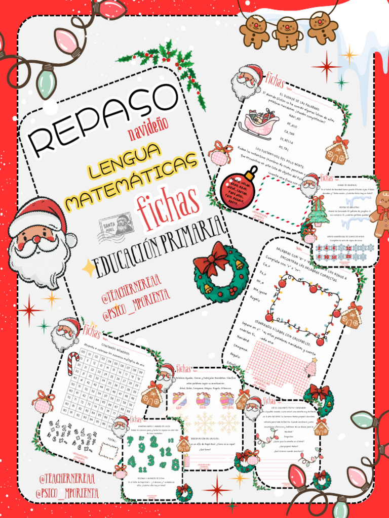 Fichas Navideñas de Lengua y Matemáticas | PDF | Observancias de ...