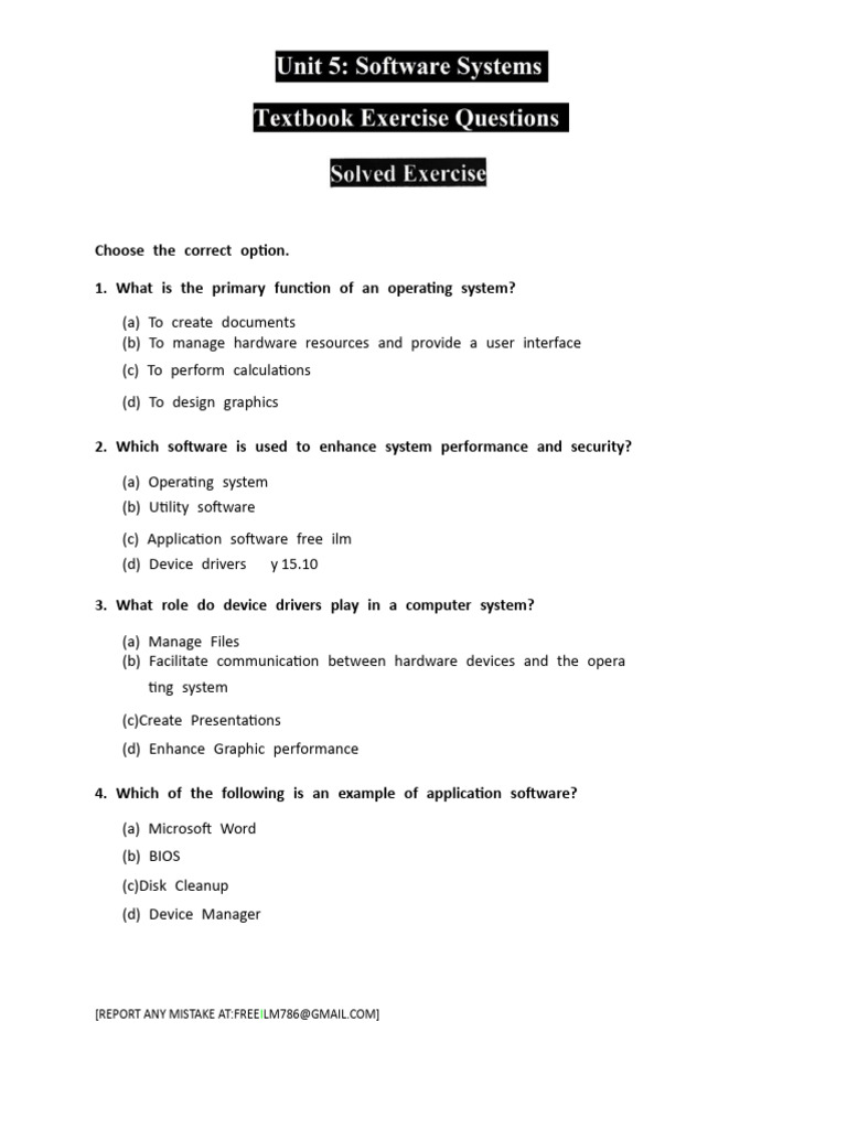 To Word_9th Computer New Ch5 Exercise | PDF | Operating System | Computer File