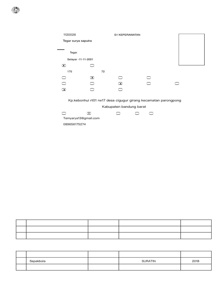 01.Biodata Mahasiswa 2020-2021 Copy Copy-1 | PDF
