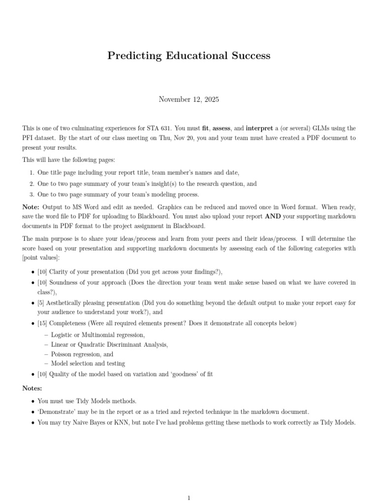 GLM Project[1] | PDF | Learning | Applied Mathematics