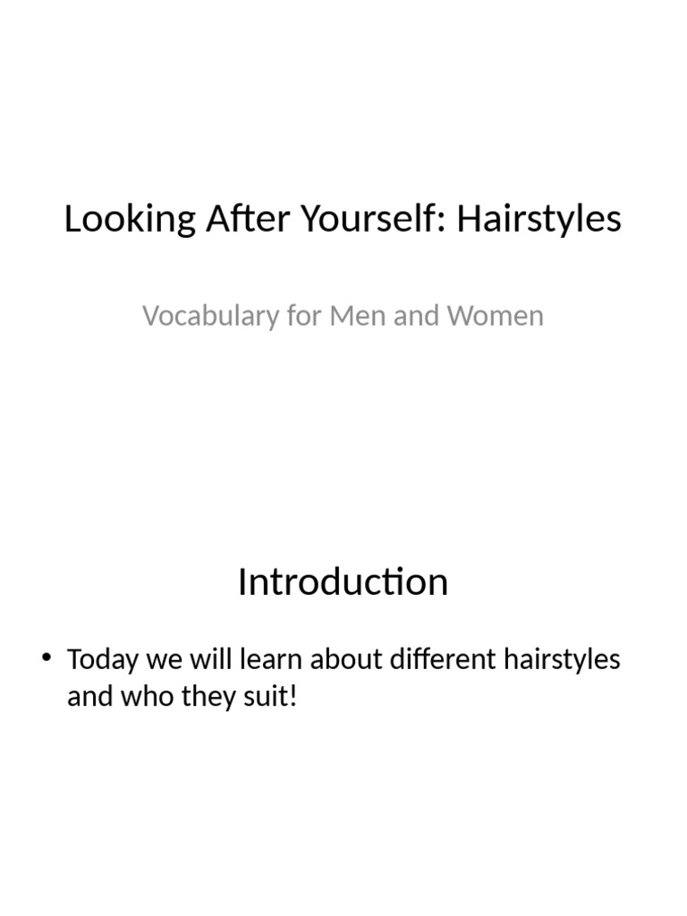 Looking After Yourself Hairstyles | PDF