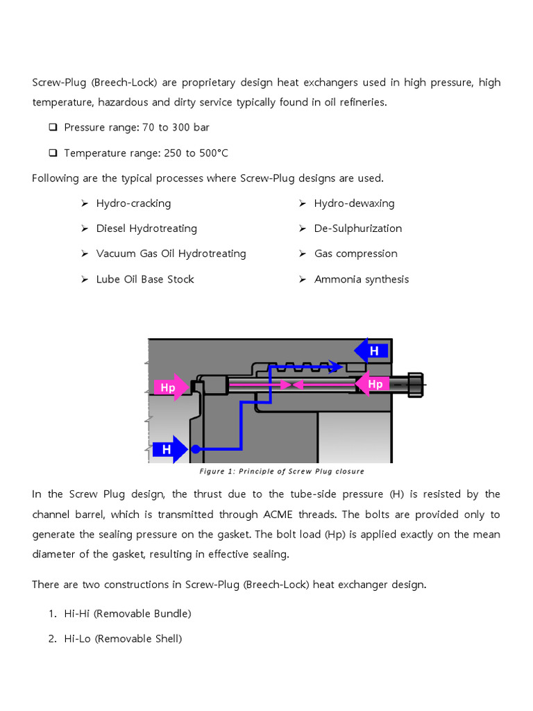 Breech Lock Info | PDF | Heat Exchanger | Screw