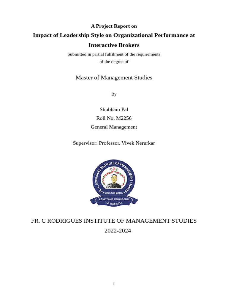M2256 General Management Project | PDF | Leadership | Motivation