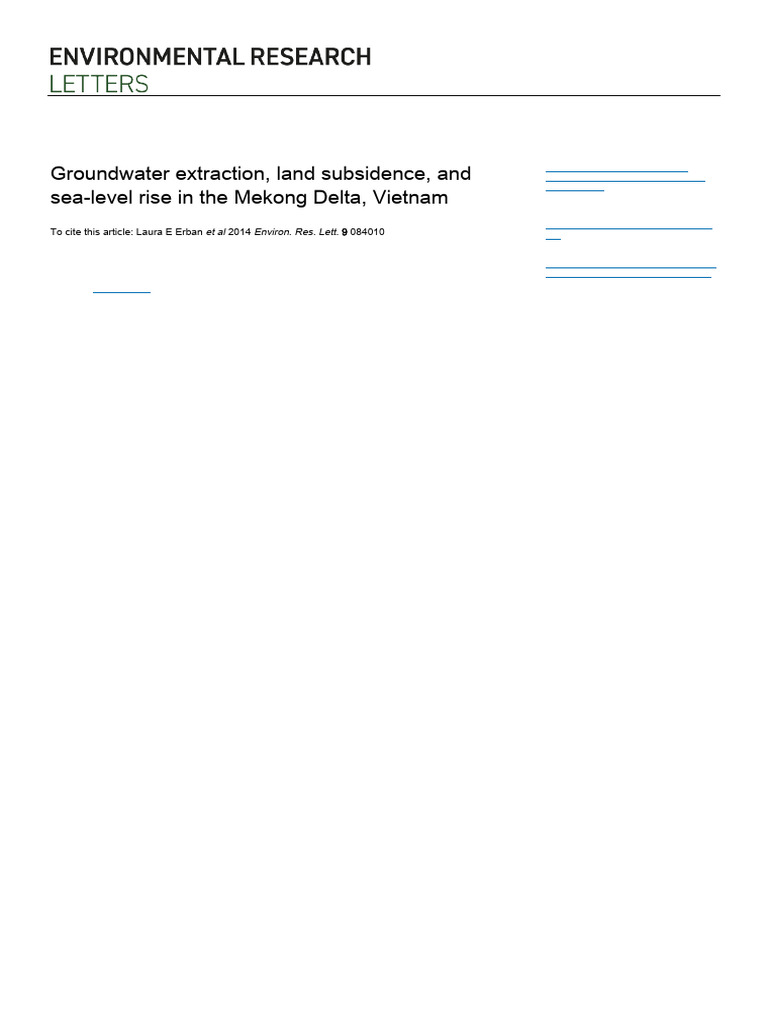 Erban 2014 Environ. Res. Lett. 9 084010 | PDF | Groundwater | Aquifer