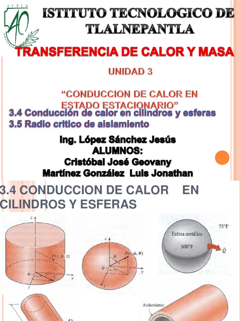 Conduccion de Calor en Cilindros y Esferas | Conduccion termica | Calor