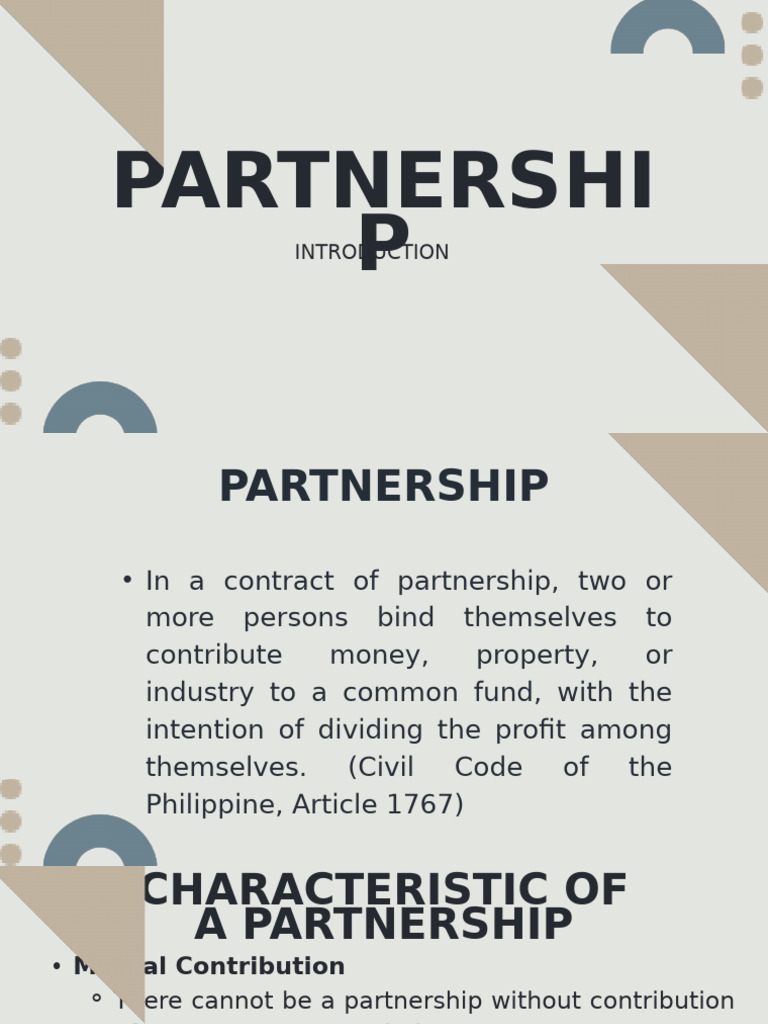 Understanding Partnership Basics | PDF | Partnership | Corporations