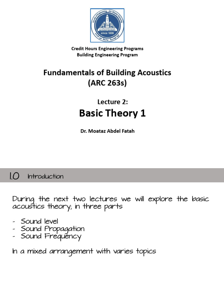 Lec 02 Basic Theory 1 | PDF | Sound | Acoustics