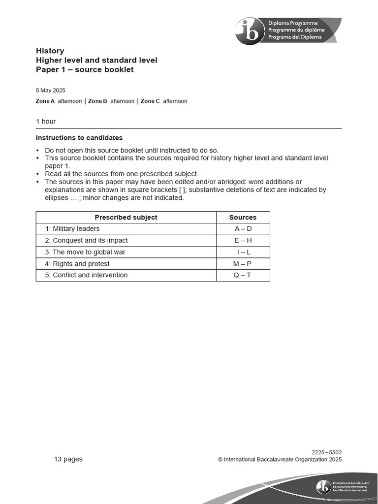 IB History Paper 1 Source Booklet | PDF | Hutu | Rwandan Genocide