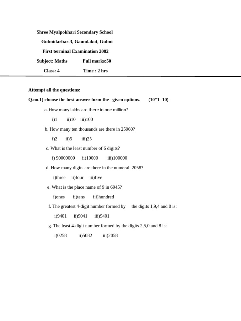 Class 4 Maths | PDF | Mathematical Objects | Discrete Mathematics