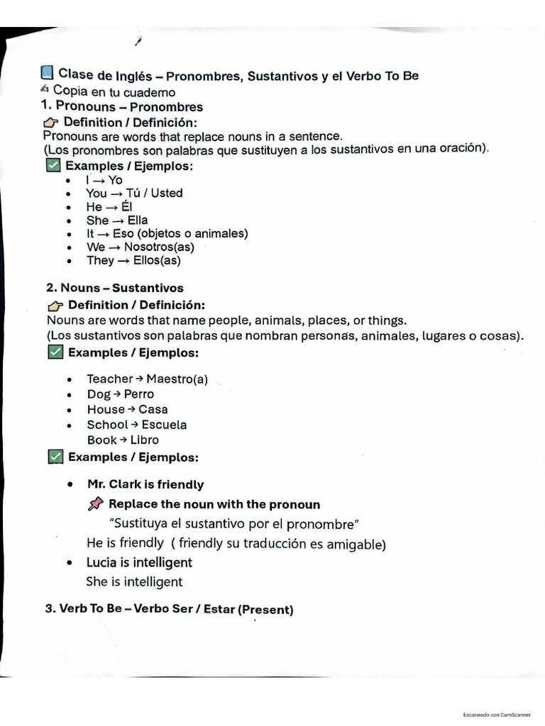 Pronombres y Verbo Tube | PDF