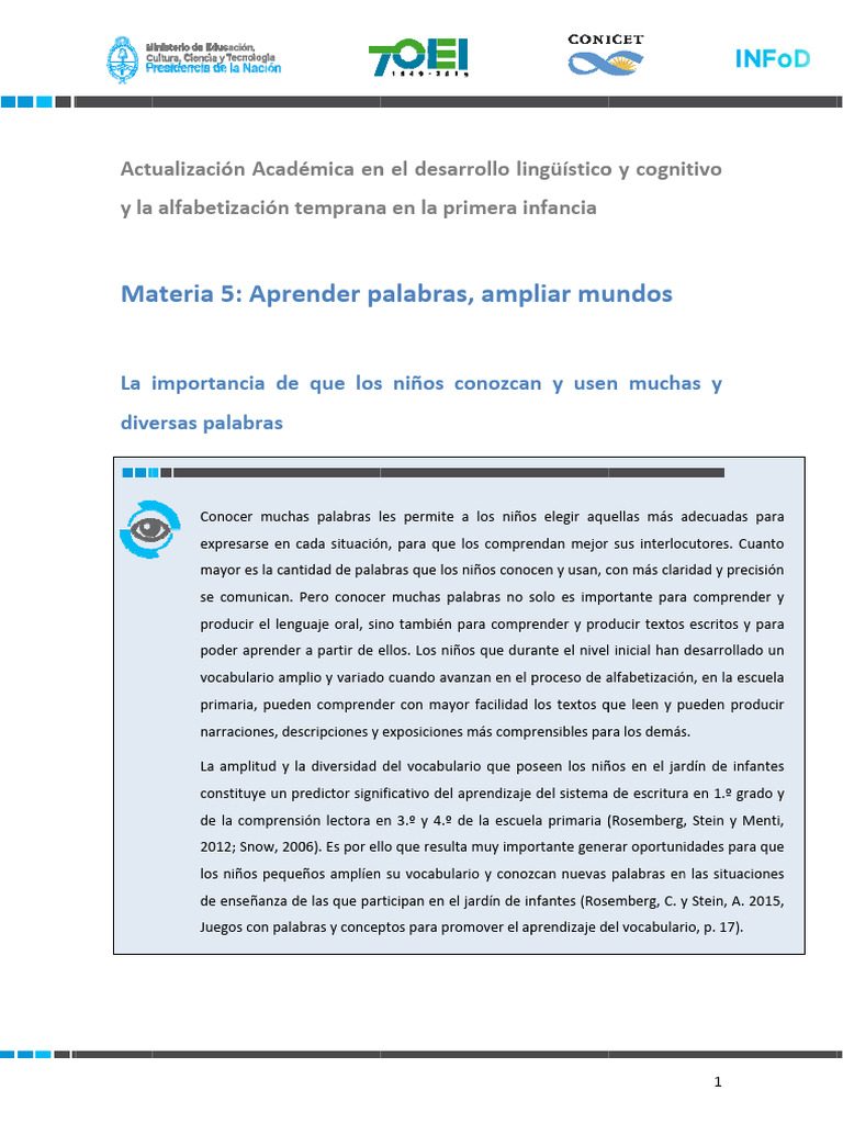 Vocabulario y Aprendizaje Infantil | PDF | Ciencia cognitiva | Lingüística