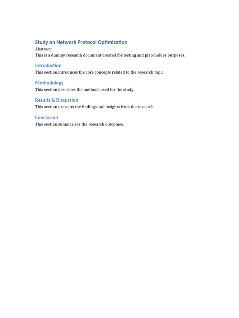 Network Protocol Optimization Study | PDF