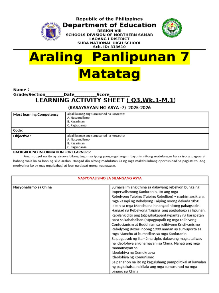 LAS_AP7_Q3_WK.1_MATATAG_4_5 | PDF