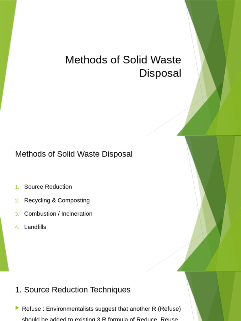 3 Methods of Solid Waste Disposal | PDF