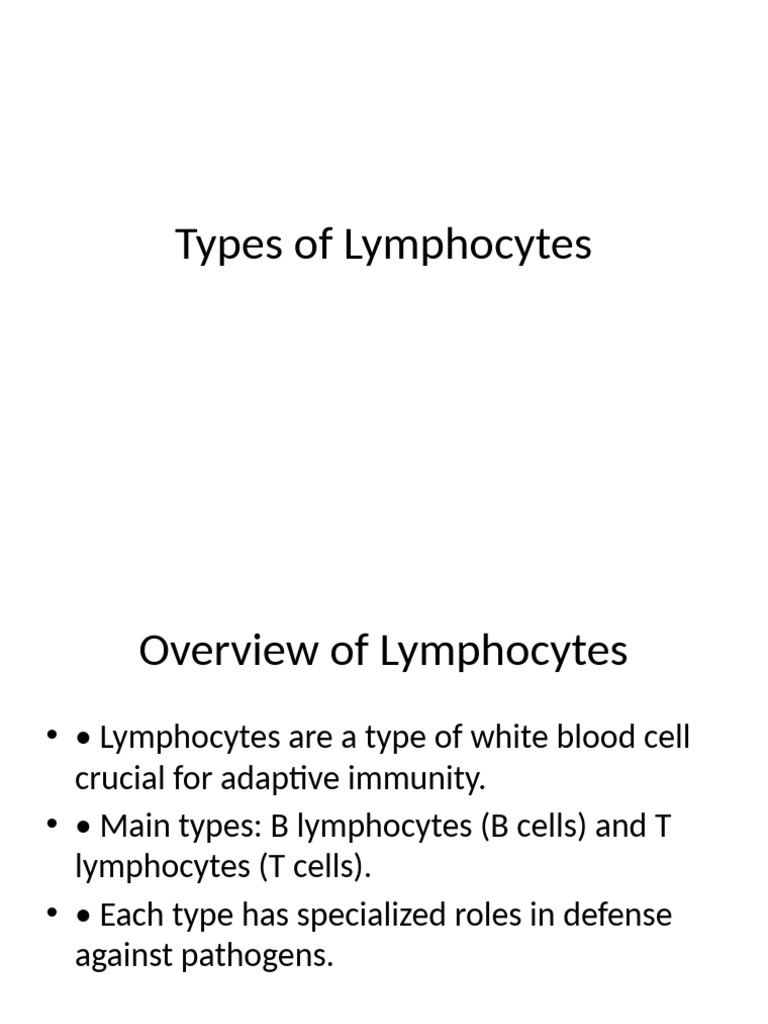 Types of Lymphocytes | PDF