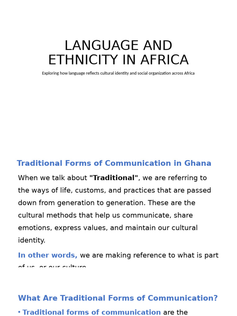 Traditional Communication in Ghana | PDF | Ghana | Storytelling