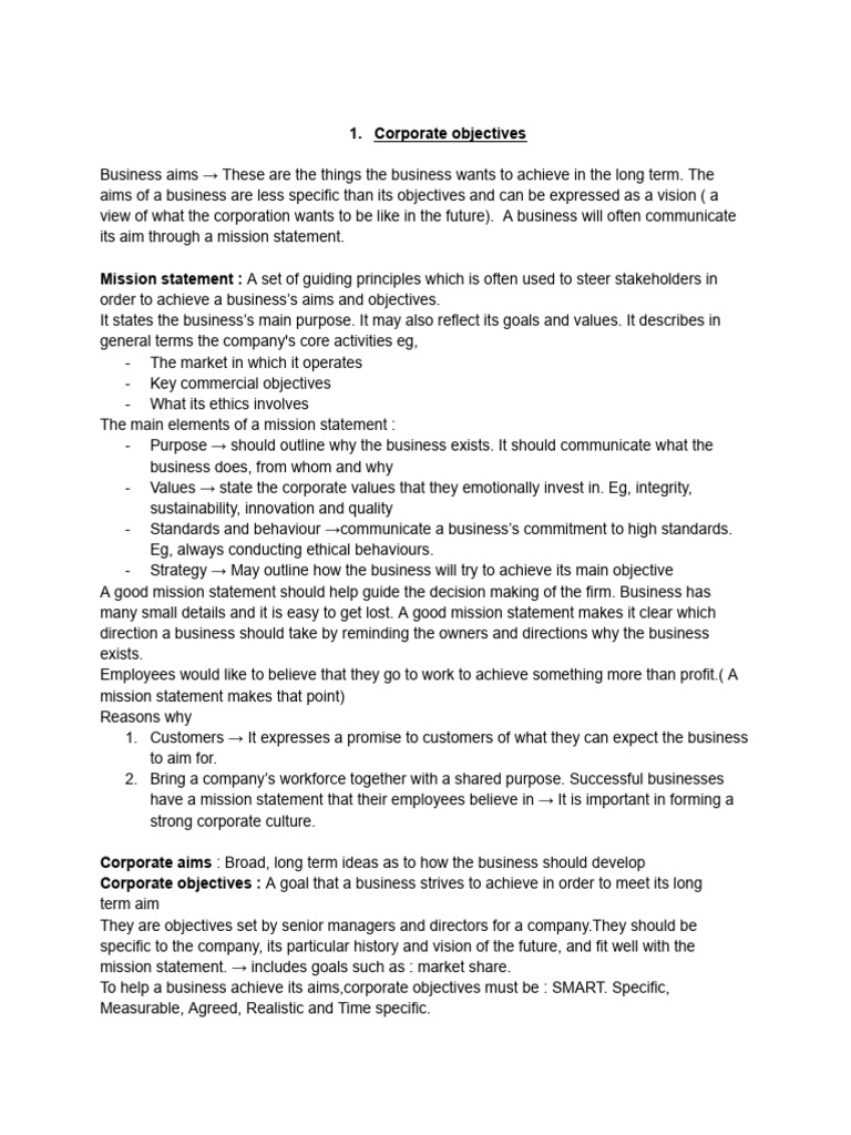 Business unit 3 | PDF | Goal | Strategic Management