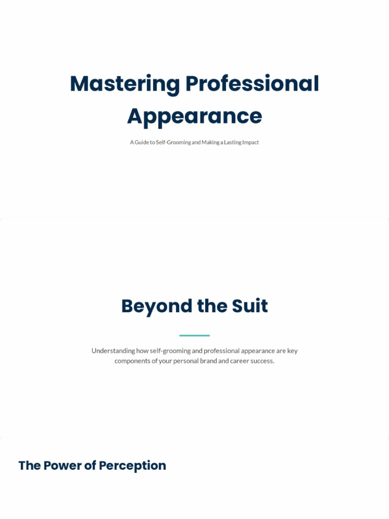 Professional Appearance and Self-Grooming | PDF