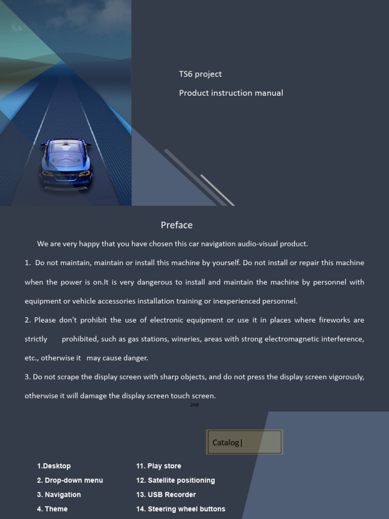 TS6 Car Navigation Manual Guide | PDF | Usb | Equalization (Audio)