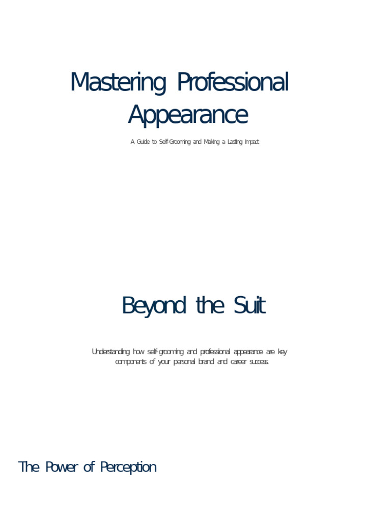 Professional Appearance and Self-Grooming | PDF | Nonverbal ...