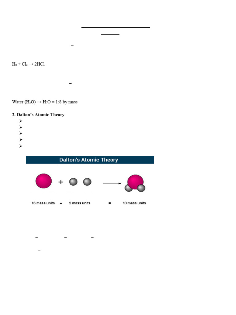 Atoms and Molecules Notes | PDF | Mole (Unit) | Chemical Compounds
