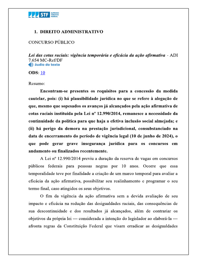 STF - Administrativo - 2024 | PDF