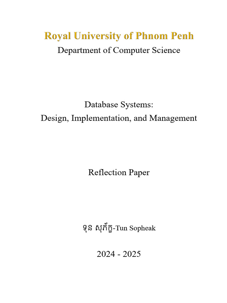 Tun Sopheak-Reflection Paper | PDF