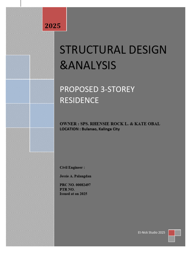 Structural Design for 3-Storey Residence | PDF | Structural Engineering ...