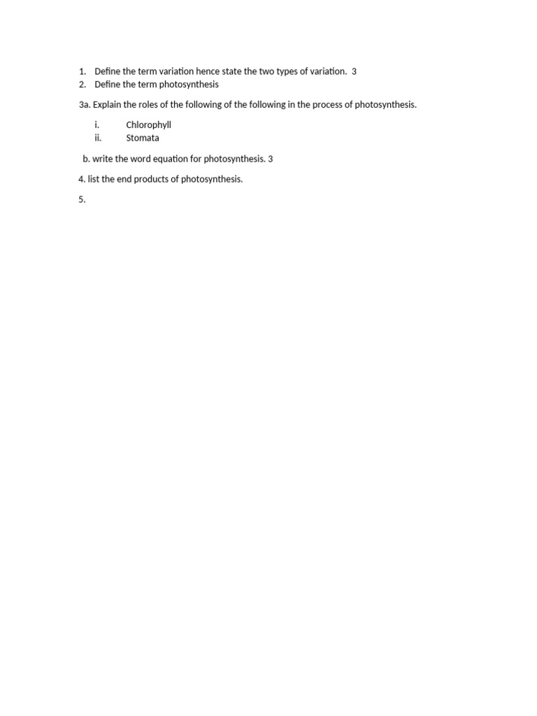 Define The Term Variation Hence State The Two Types of Variation | PDF