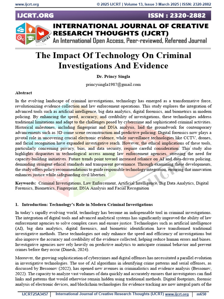 The Impact of Technology On Criminal Law and Evidence | PDF | Dna ...