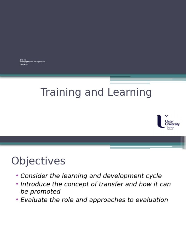 Week 5 Training and Learning BB Learn | PDF | Evaluation | Learning