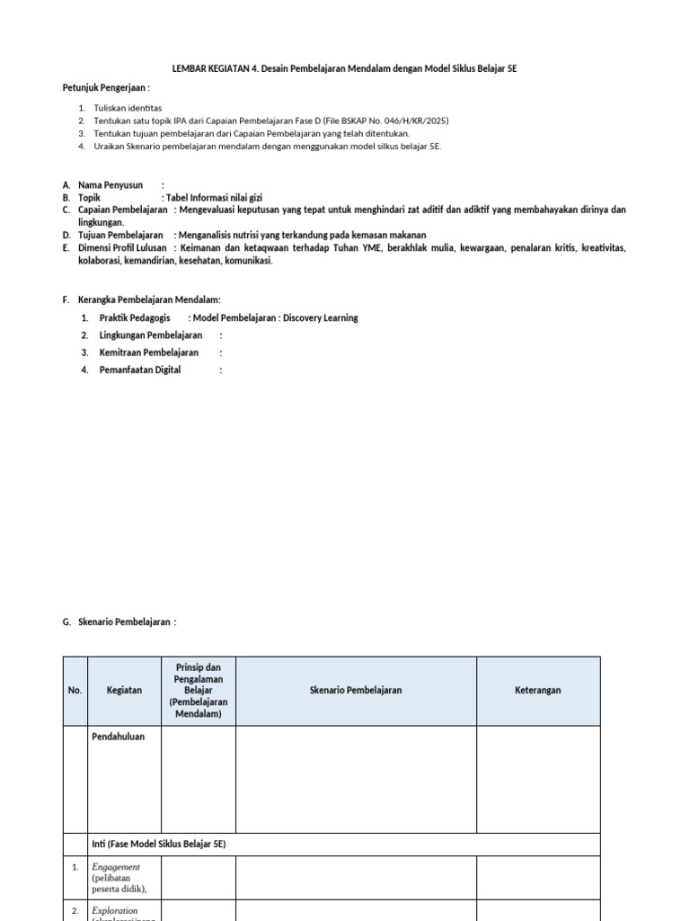 Desain Pembelajaran 5E untuk IPA | PDF
