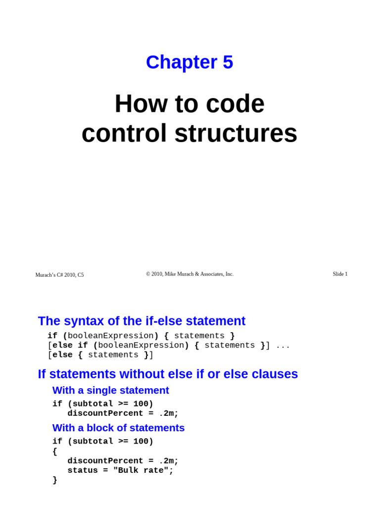 Murach Chapter 05 Slides | PDF | Software Development | Programming Paradigms