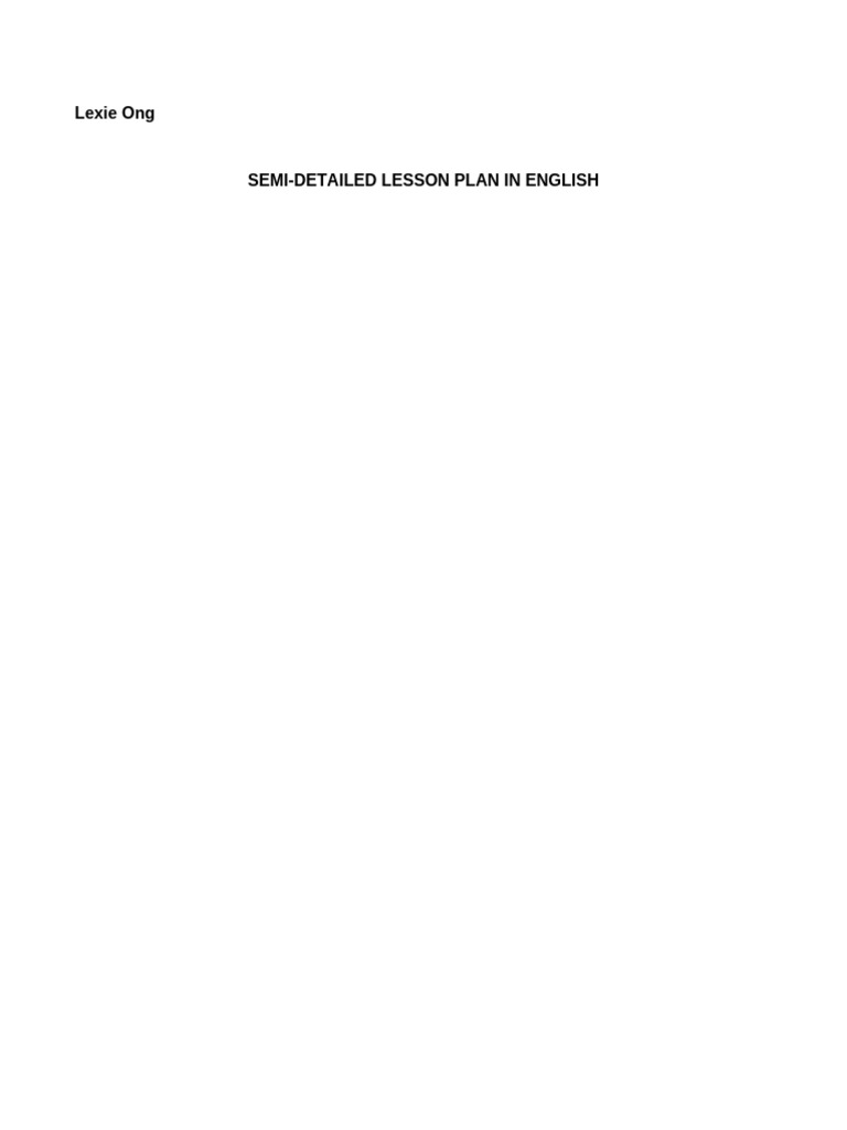 Singular and Plural Nouns Lesson Plan | PDF