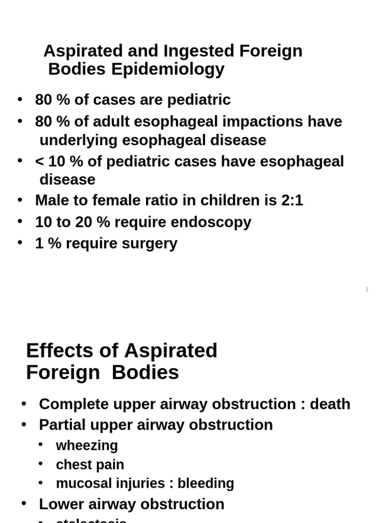 Aspirated and Ingested Foreign Bodies | PDF | Gastroenterology ...