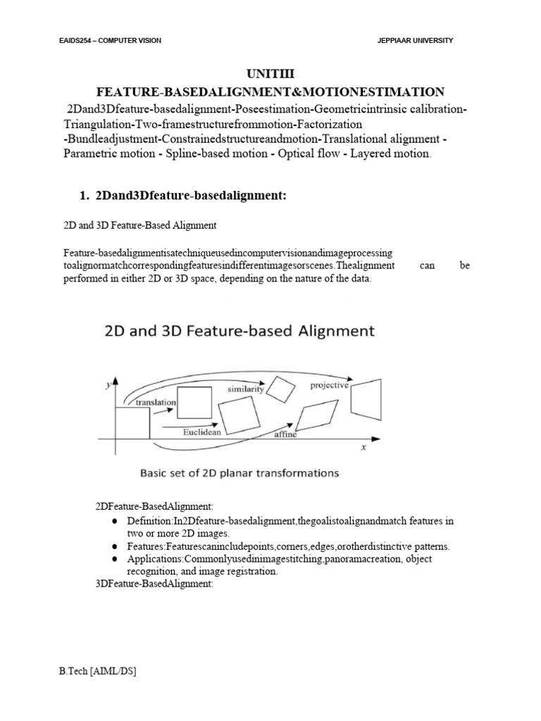 CV Unit 3 | PDF | Computer Vision | Spline (Mathematics)
